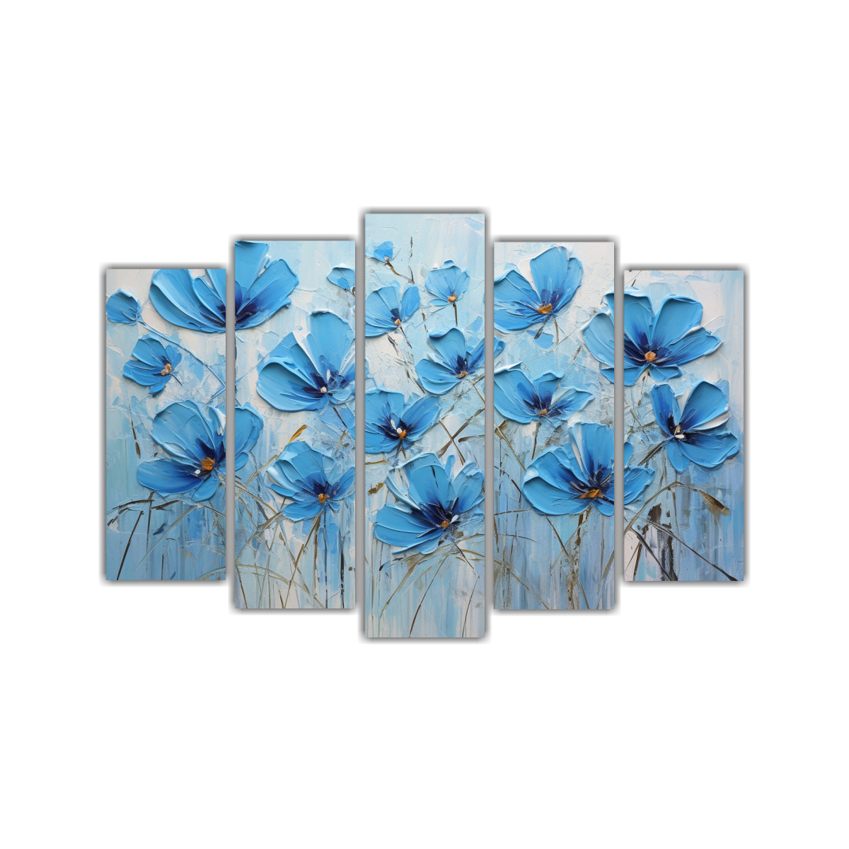 Cuadro Floral Azul Tonos Linda A - DecoCuadros