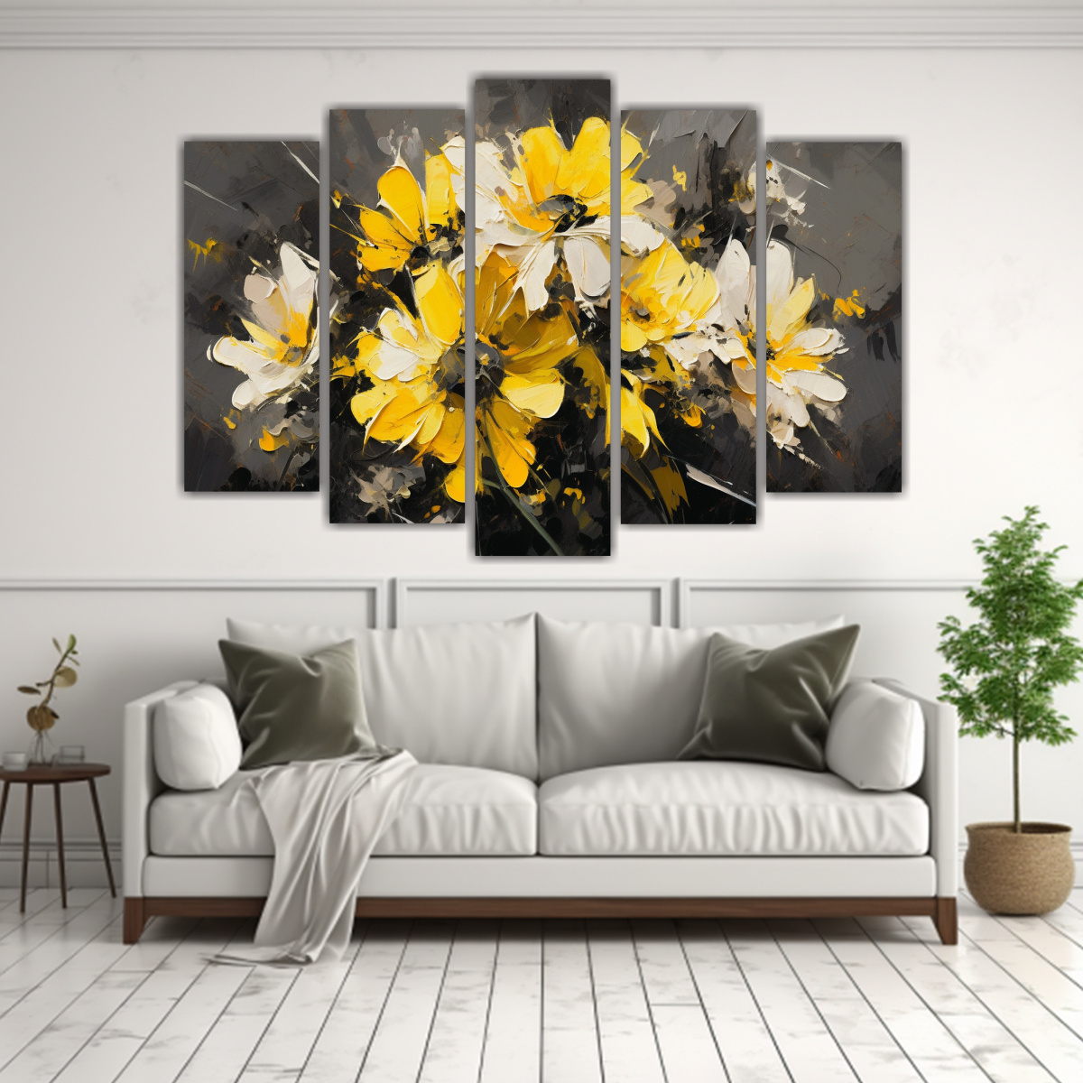 Cuadro De Flores Amarillas Y Negras - DecoCuadros