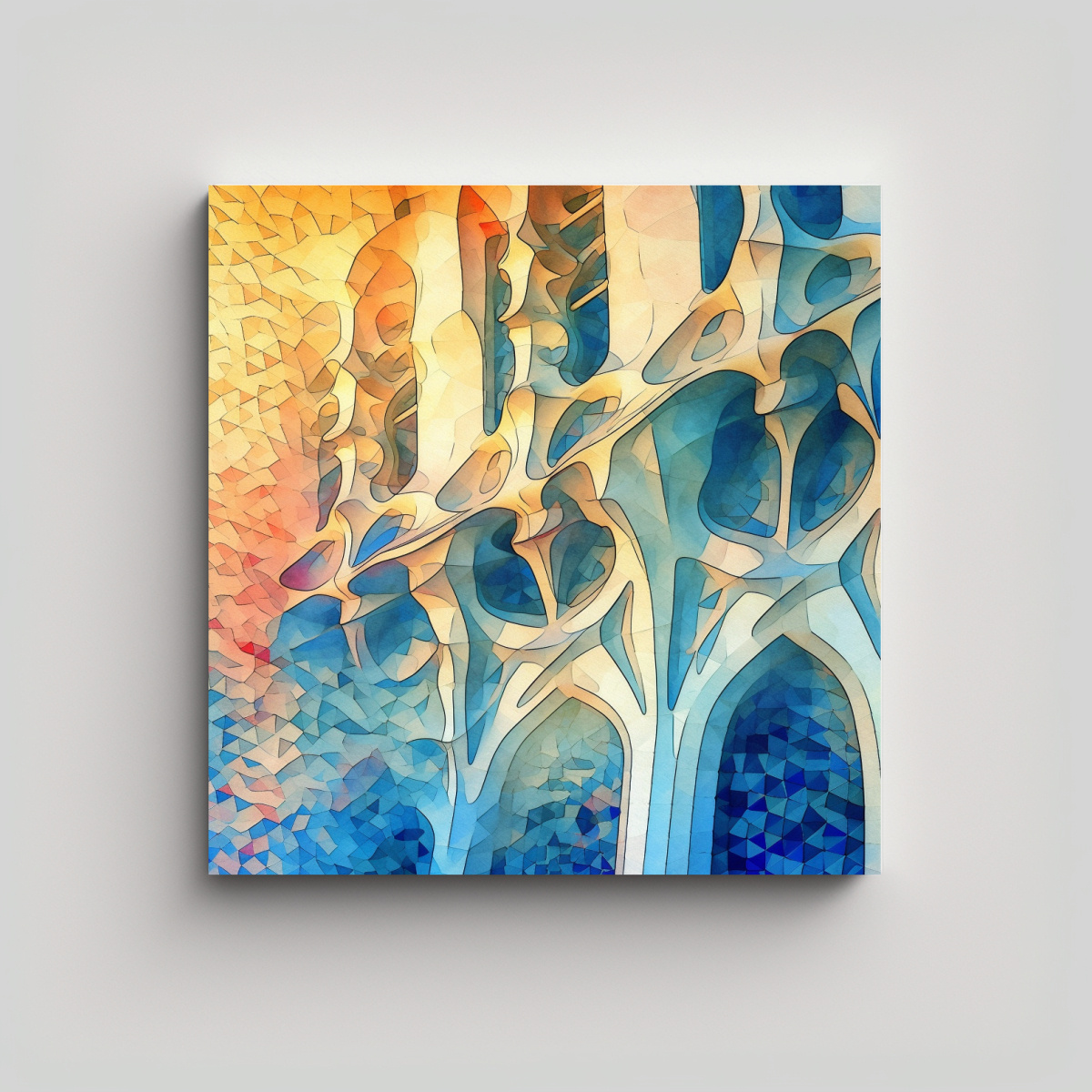 Cuadro Mural Estilo Gaudí: Composición Moderna Con Contraste - Decocuadros