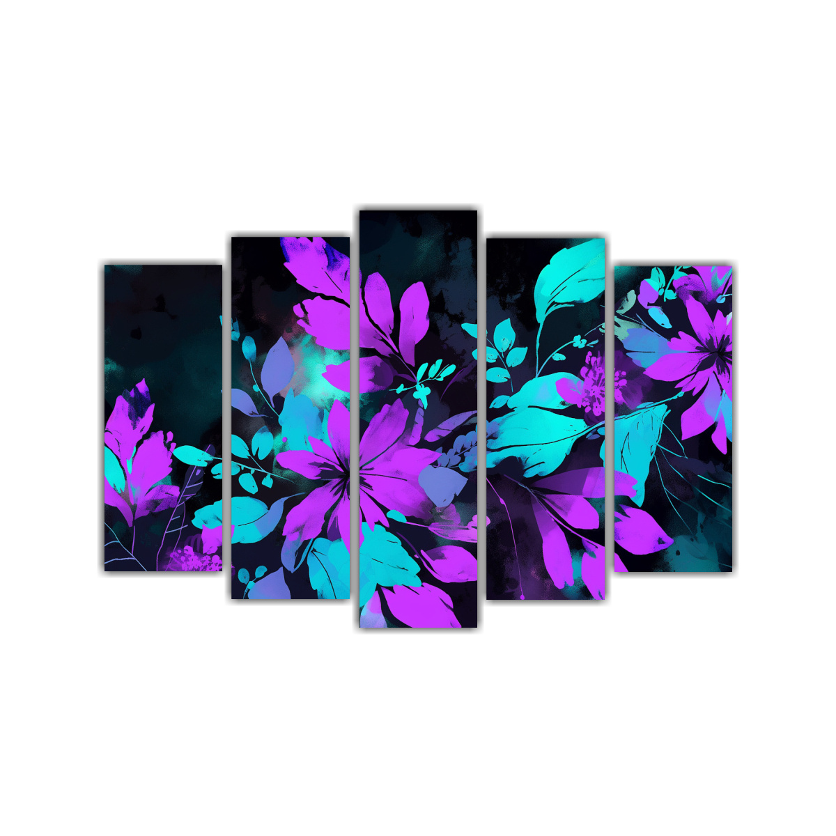 Cuadro Abstracto En Bastidor: Purpura Y Turquesa - DecoCuadros