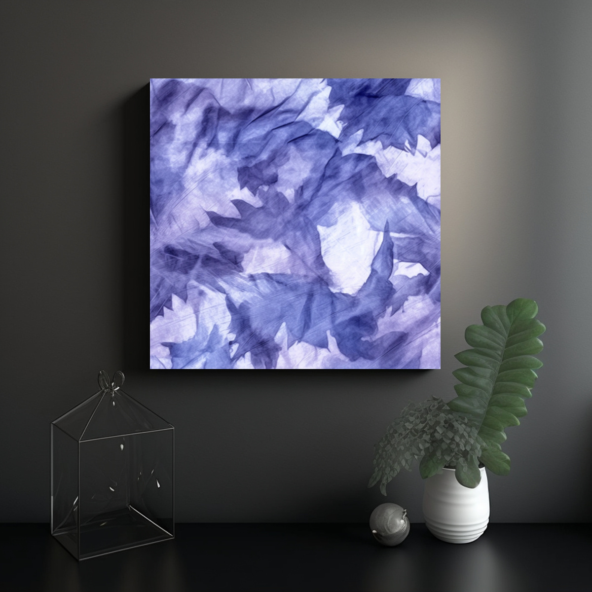 Cuadro Abstracto Azul Y Blanco En Composición Intensa - DecoCuadros