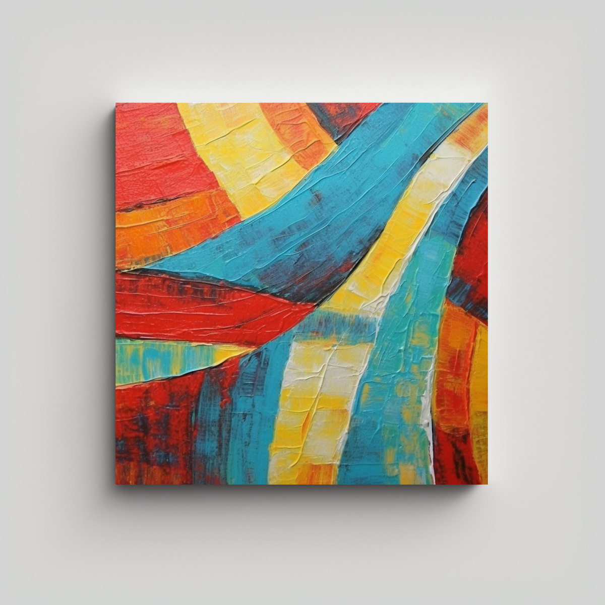 Cuadro Abstracto De Estaciones En Tela Con Colores Acrílicos - DecoCuadros