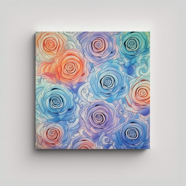 Cuadro Abstracto De Rosas En Ondas - DecoCuadros