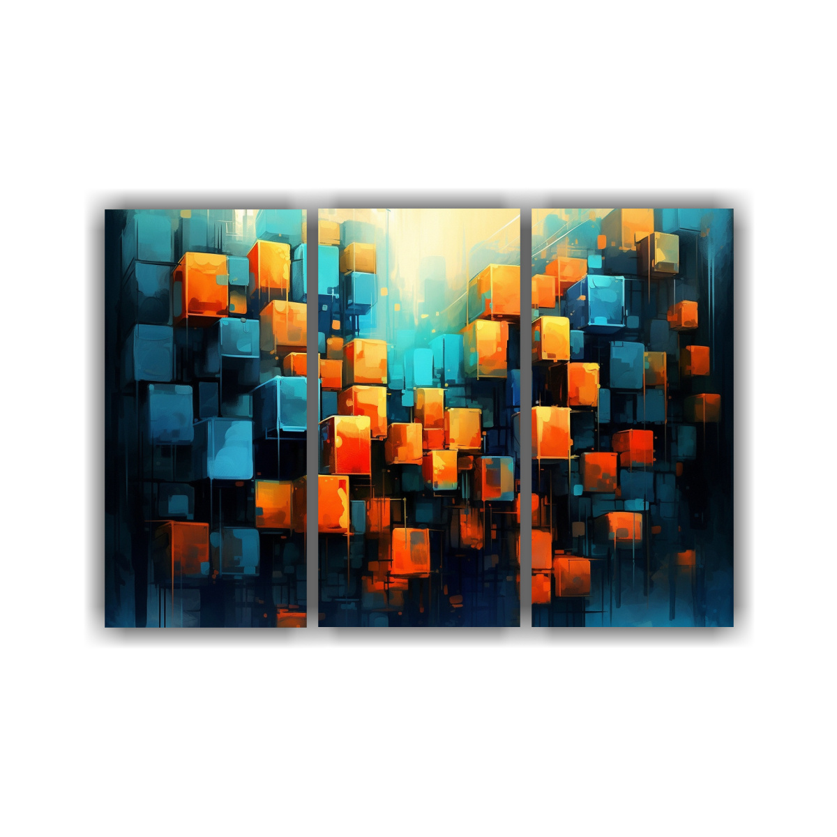 Cuadros Decorativos Abstractos En Ladrillo Y Cuadros De Color Para ...