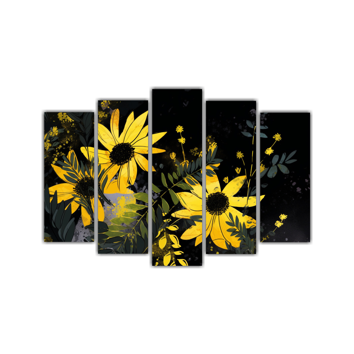 Cuadro Decorativo Neonoir En Tonos Amarillo Y Negro - Decocuadros