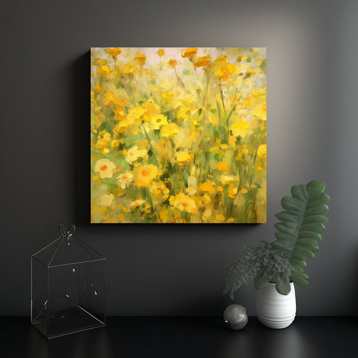Cuadro Decorativo De Flores Amarillas Intensas Y Soñadoras - Decocuadros