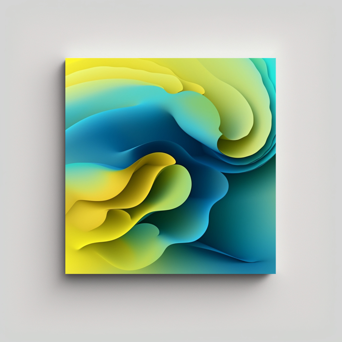 Cuadro Decorativo De Gradiente Amarillo, Verde Y Azul - DecoCuadros