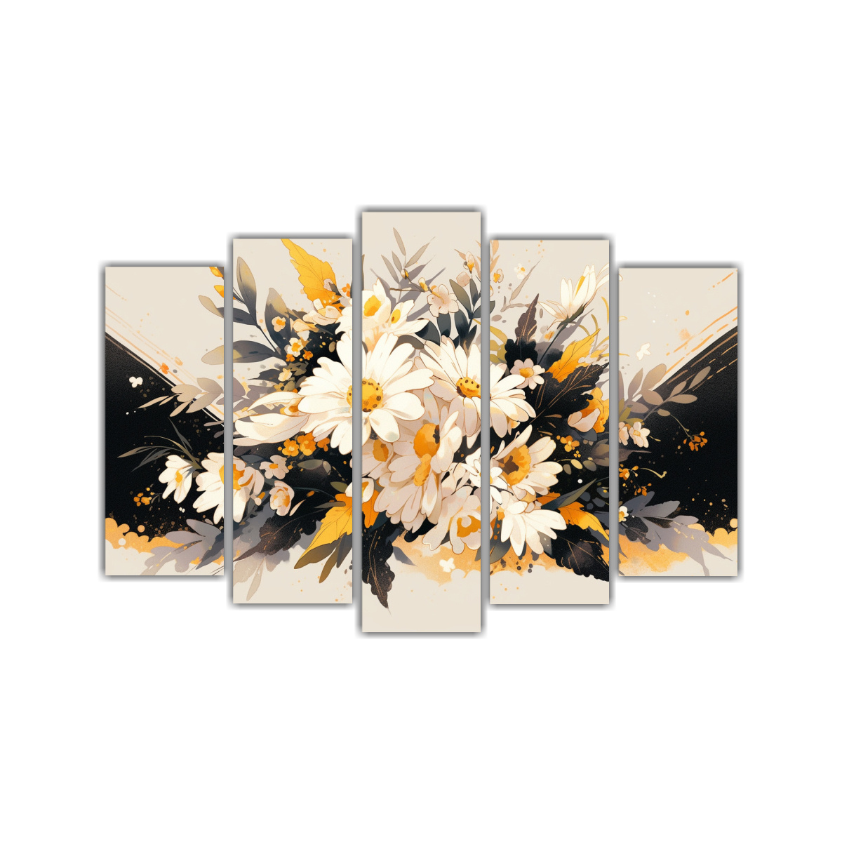 Cuadro Decorativo Neo-noir Amarillo Y Blanco - DecoCuadros