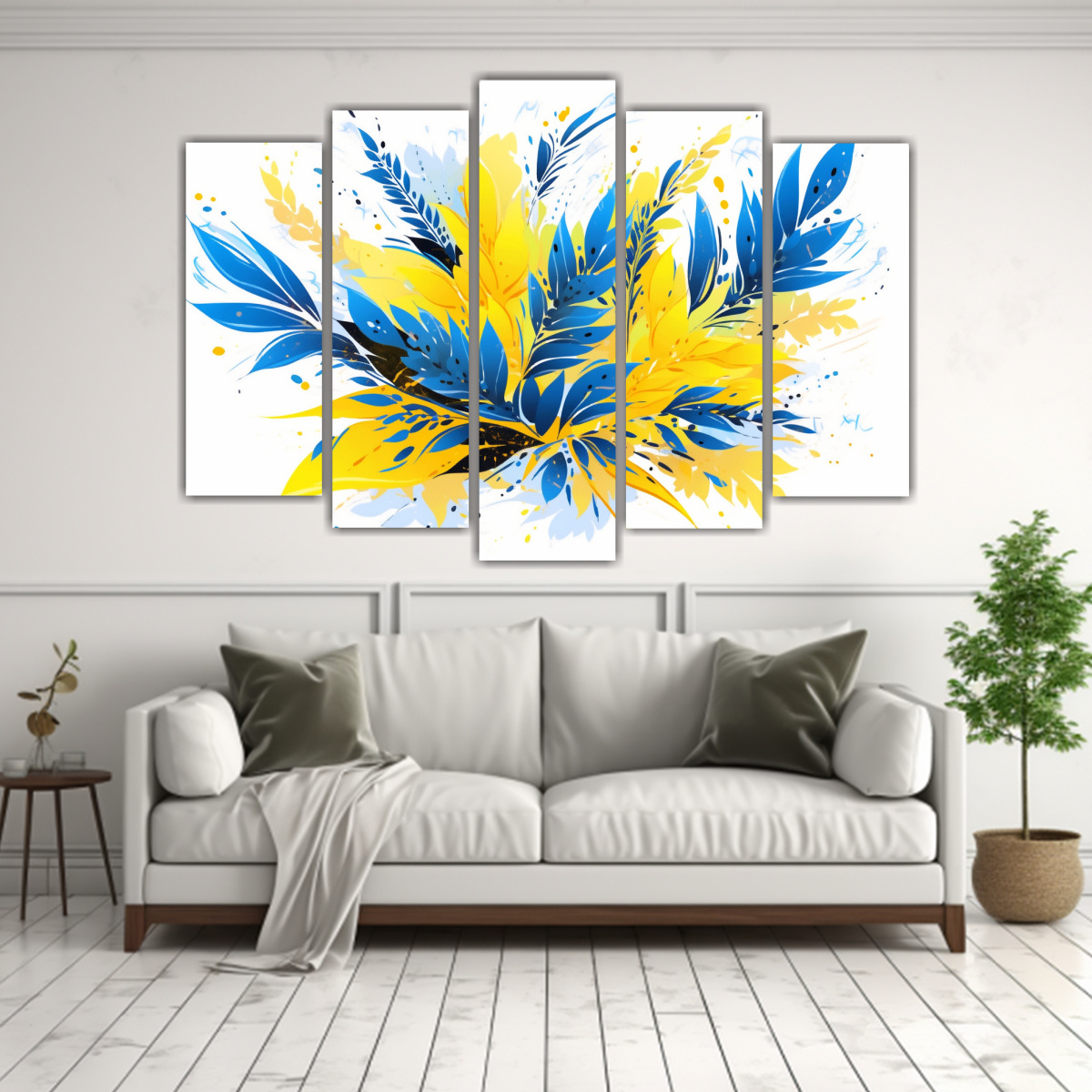 Cuadro Decorativo Calma Amarillo Y Azul - Neo-noir Atmosphere - Decocuadros