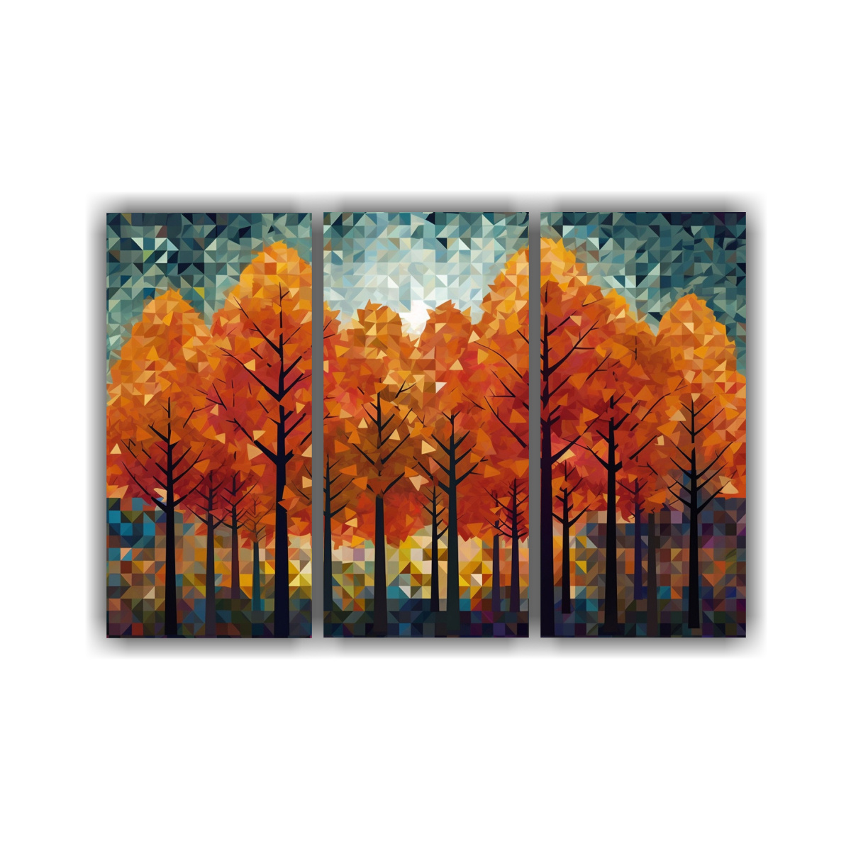 Cuadro De árboles Otoñales: Bosque De Otoño En Tela - DecoCuadros