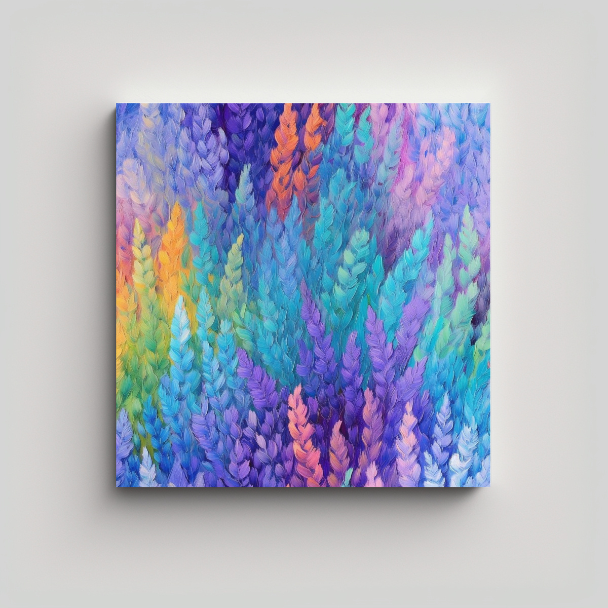 Cuadro Arte Colores Vibrantes Lila Turquesa Indigo Verde Azulado ...