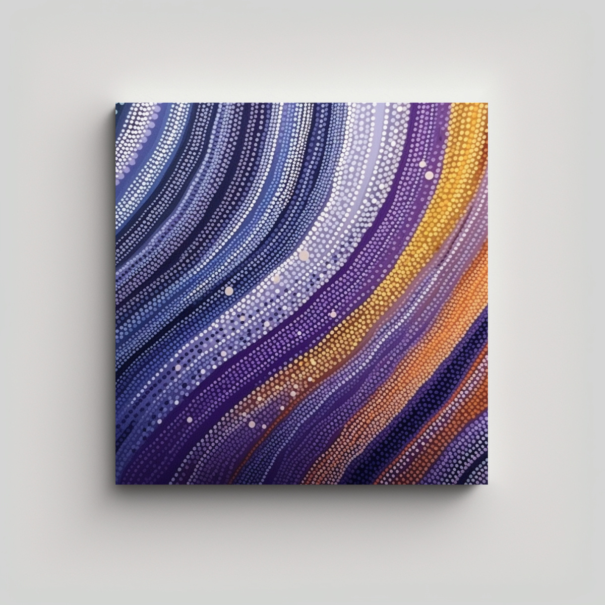 Cuadro Decorativo Rayas Y Puntos En Tonos Morado, Amarillo Y Naranja ...