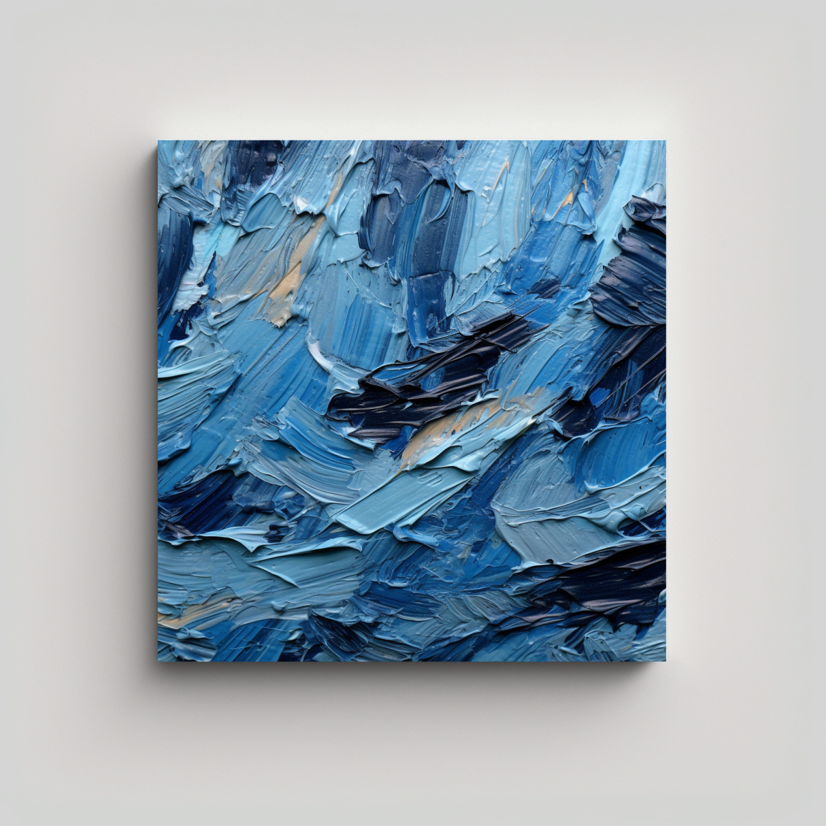 Cuadro Decorativo Estilo Estilo óleo Grueso Tonos Azules - Composición ...