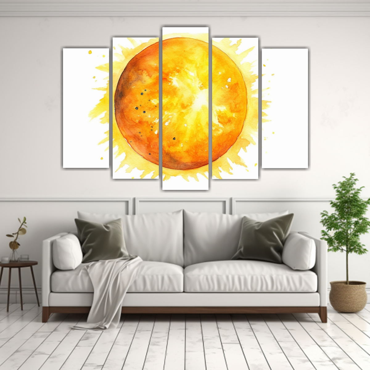 Cuadro Decorativo Acuarela: Estrella Amarilla En Transición - Decocuadros