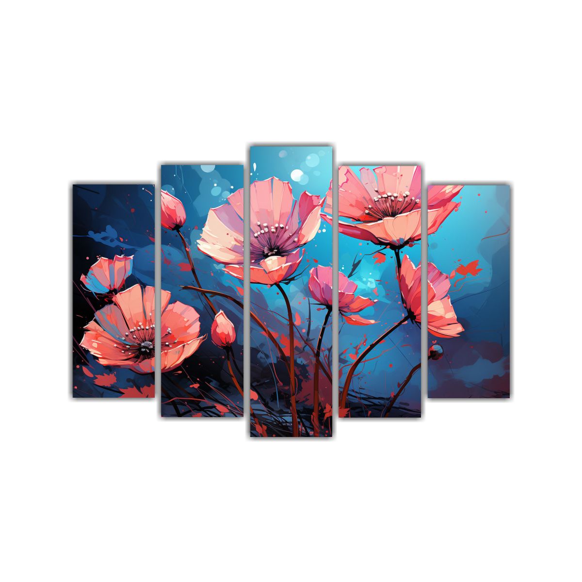 Cuadro Decorativo Diseño Minimalista En Turquesa Y Rosa Neonoir ...