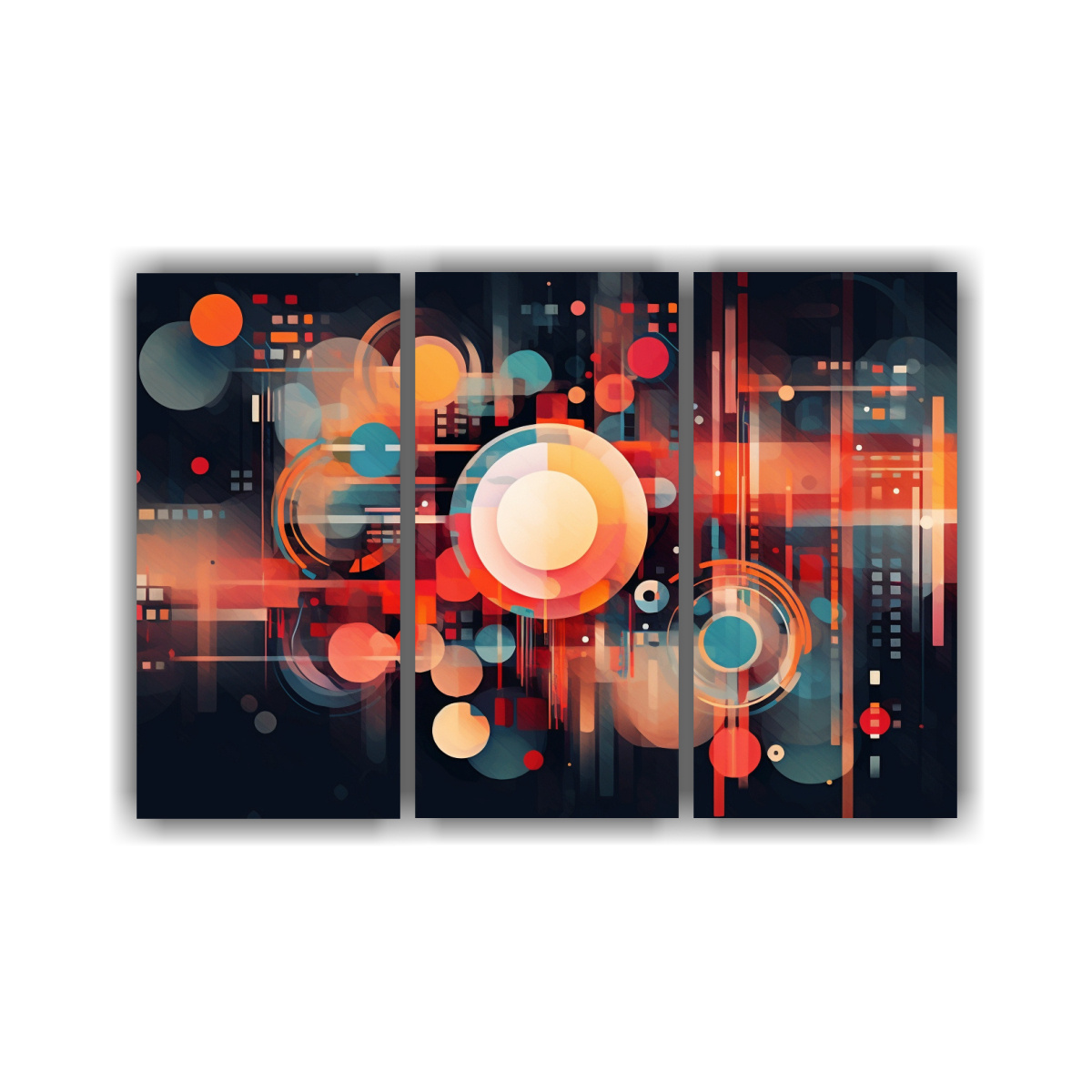 Tríptico Floral Abstracto En Tela De Alta Calidad - DecoCuadros