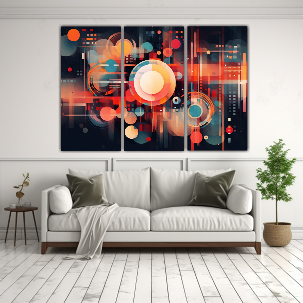 Tríptico Floral Abstracto En Tela De Alta Calidad - DecoCuadros