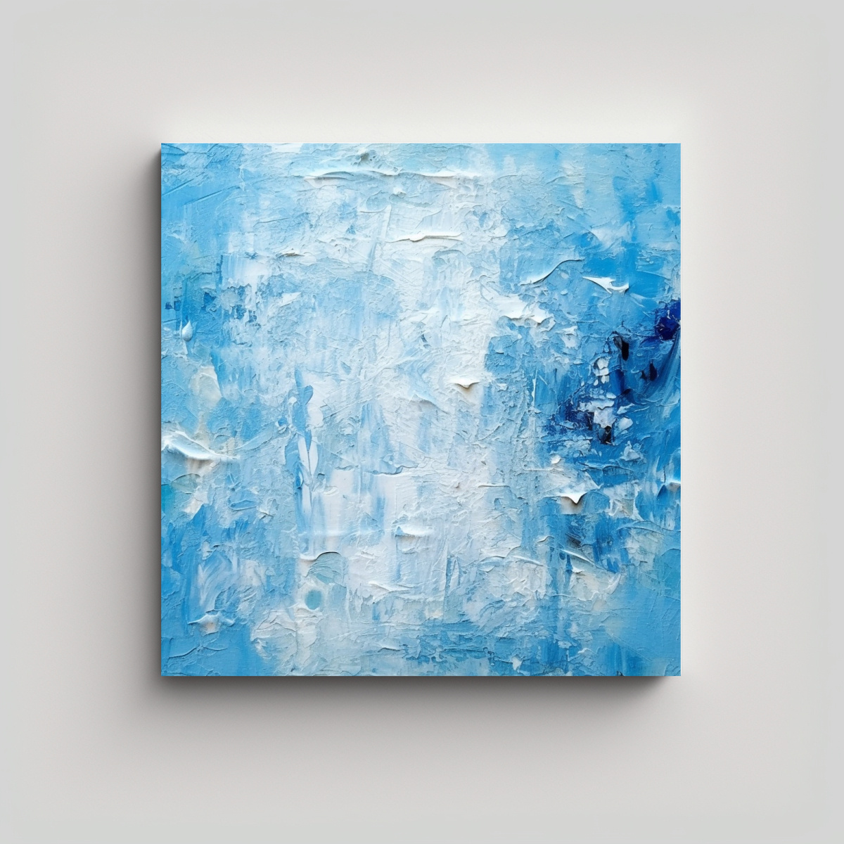 Cuadro Decorativo Estilo Óleo Grueso Textura Azul Sensibilidad Artística - Decocuadros