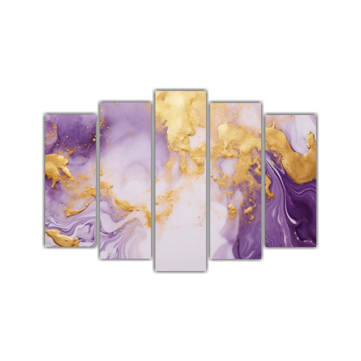 Cuadro Decorativo Mármol Dorado Y Morado - DecoCuadros