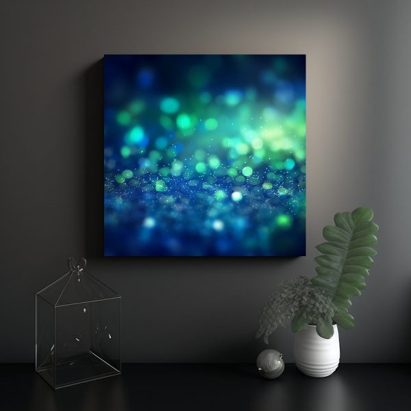 Cuadro Abstracto Azul Y Lima Borroso - DecoCuadros