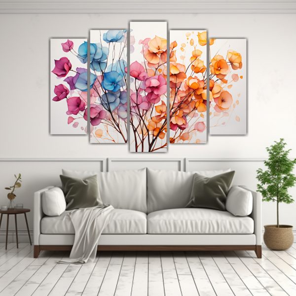 Cuadros Decorativos De Árboles En Acuarelas Con Atmósfera Neonoir - DecoCuadros