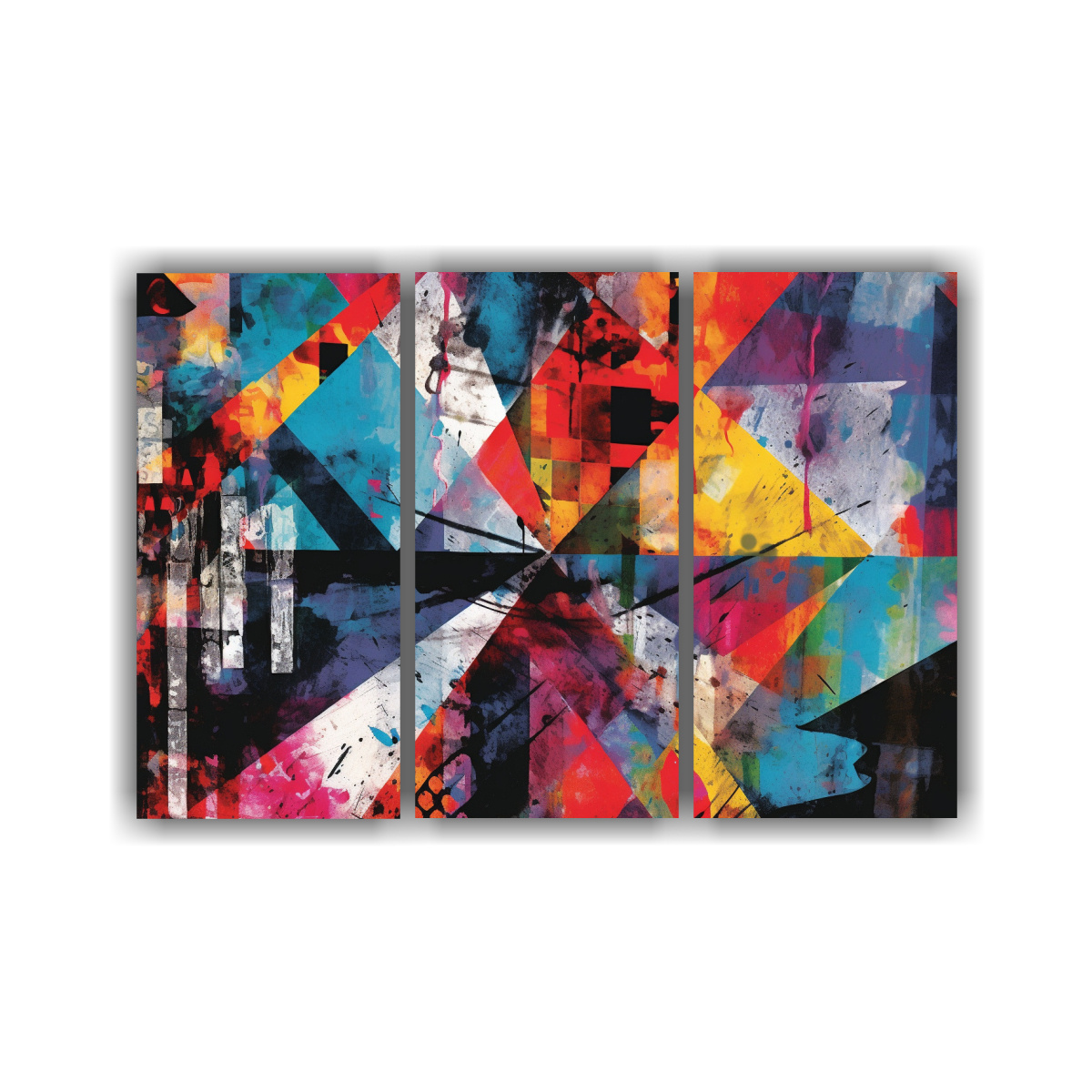 Cuadro Abstracción Vision Estilo Gótico Street Art Graffiti - Set 3 Telas - Decocuadros