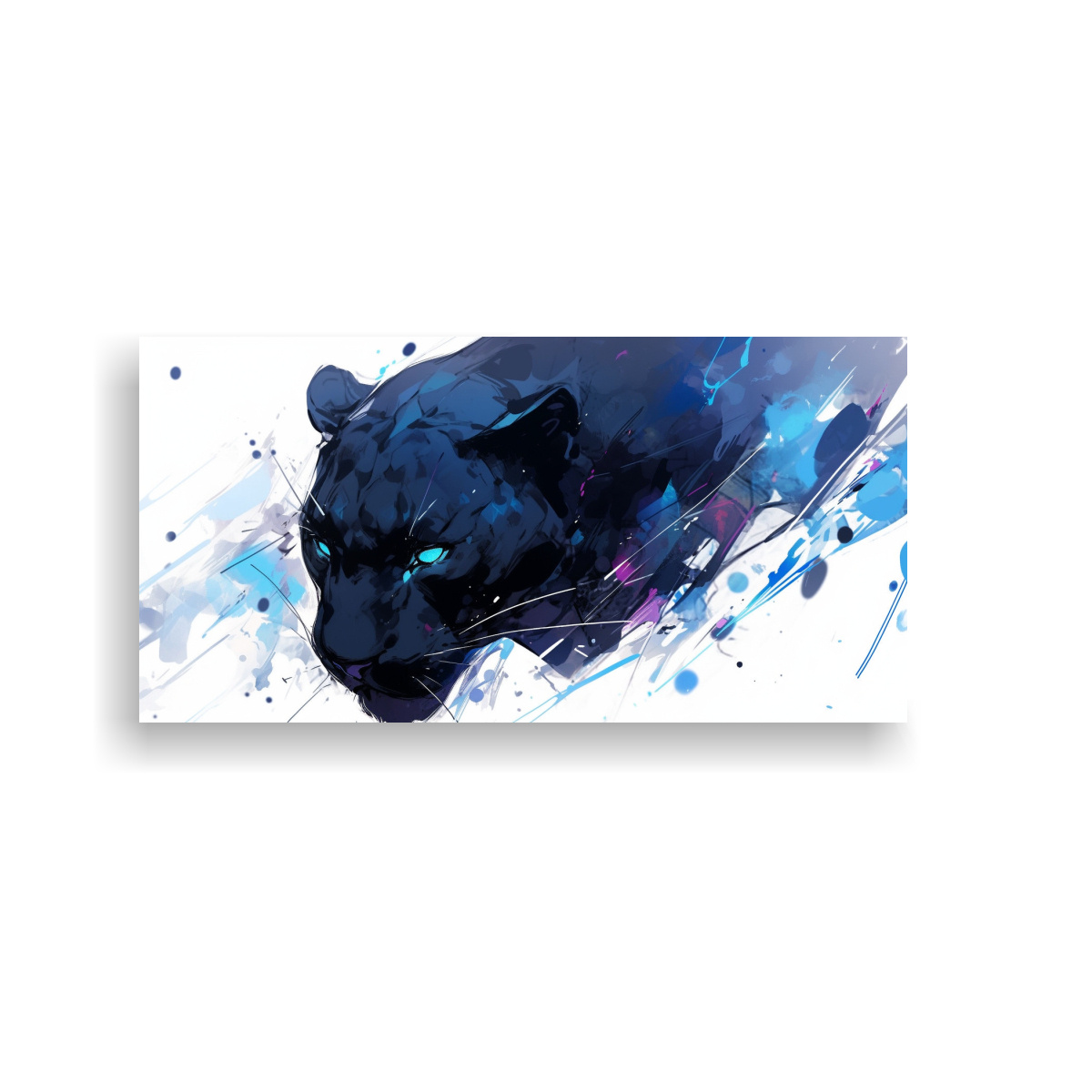 Cuadro Decorativo: Panther En Colores Negro Y Azul Estilo Neo Pop ...