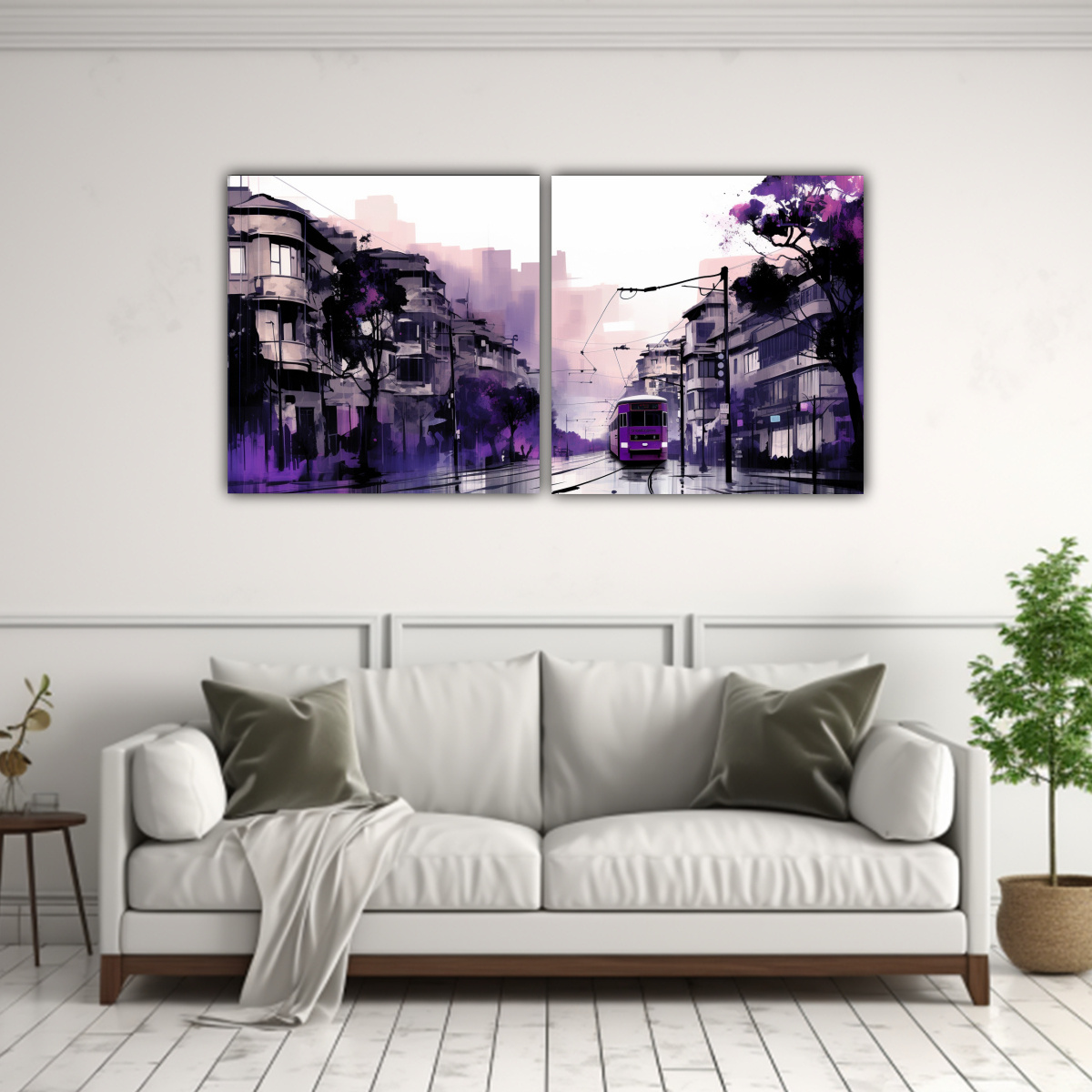 Artes De Pared Conceptuales En Morado Y Negro - Cuadros Decorativos ...