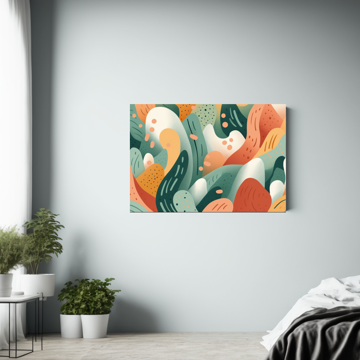 Cuadro Abstracto Dinámico Con Composición De Formas Variadas En DecoCuadros