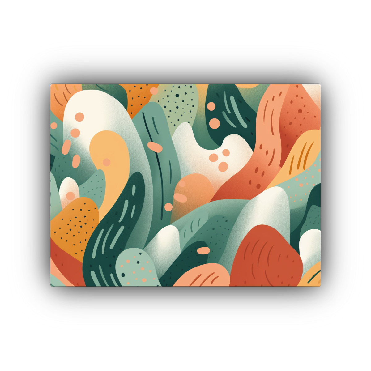 Cuadro Abstracto Dinámico Con Composición De Formas Variadas En DecoCuadros