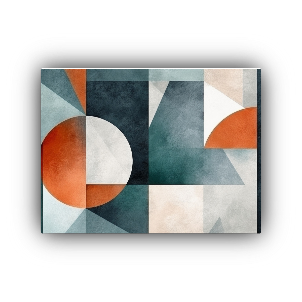 Cuadro Abstracto En Azul, Gris Y Naranja: Textura De Venta - Decocuadros