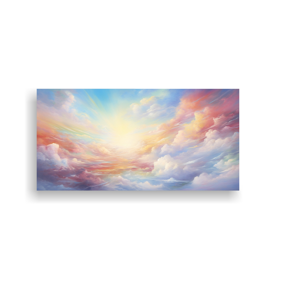 Cuadro Abstracto En Bastidor: Cielo Matutino Con Arco Iris Y Colores ...