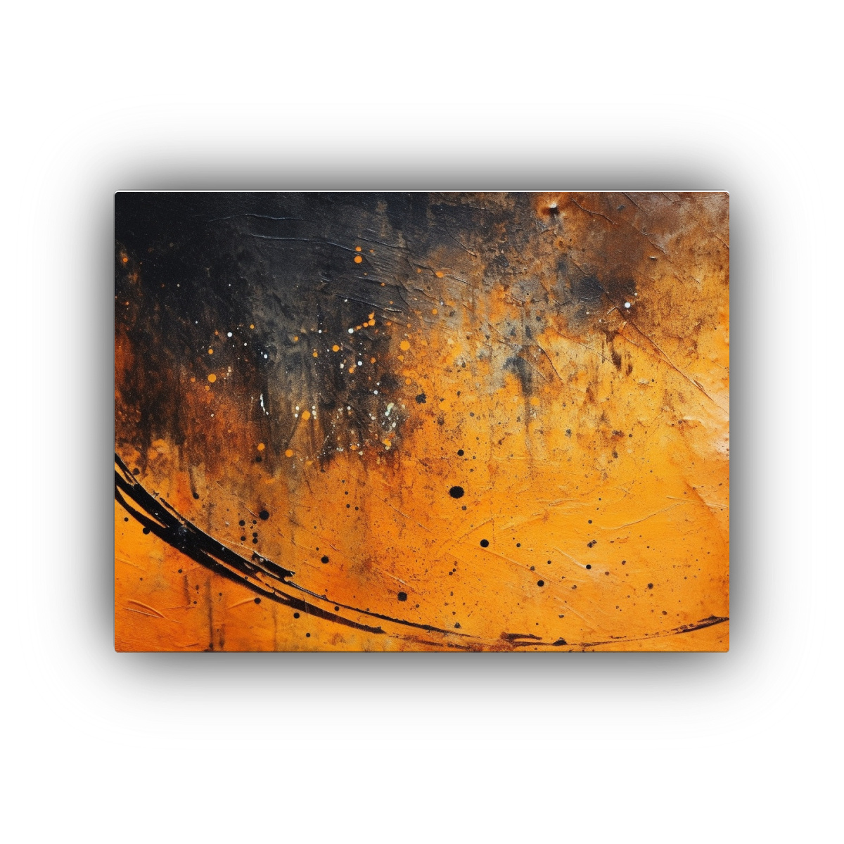 Cuadro Abstracto Estética Naranja Y Negro - DecoCuadros