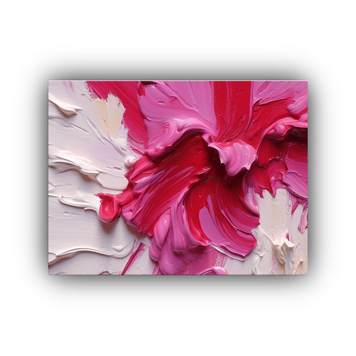 Cuadro Abstracto Hibiscus Rojo En Fondo Claro - DecoCuadros