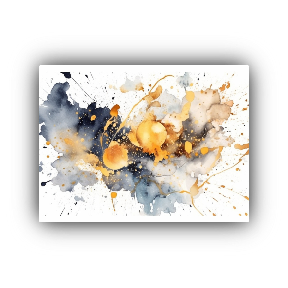 Cuadro Abstracto Lienzo Inspirador Acuarela Dorada - Compra Online - Decocuadros