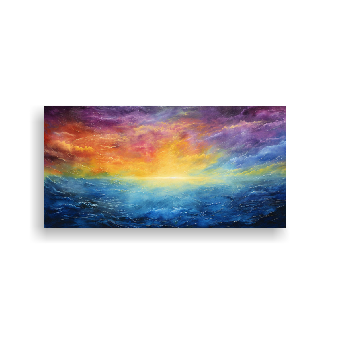 Cuadro Abstracto Luminoso: Cielo Matutino Con Arcoíris Y Colores Negros ...