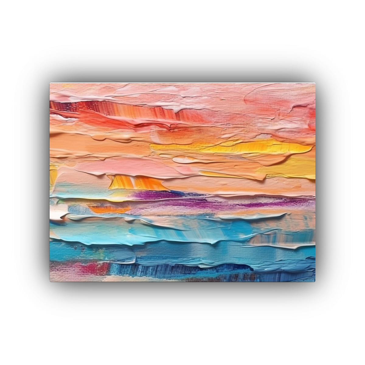 Cuadro Abstracto Multicolor En Lienzo - DecoCuadros