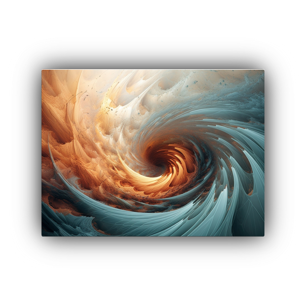 Cuadro Abstracto Naranja Y Azul: Arte Fractal Moderno - DecoCuadros