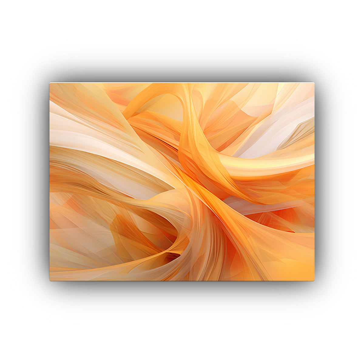 Cuadro Abstracto Relieve Naranja Claro Líneas Finas - DecoCuadros