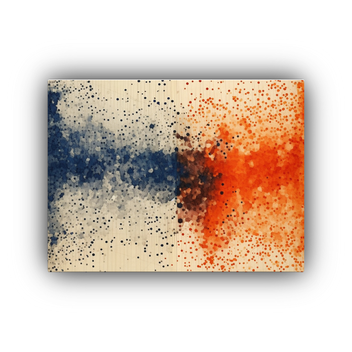 Cuadro Abstracto Simetría: Plateado, Azul Y Rojo - DecoCuadros