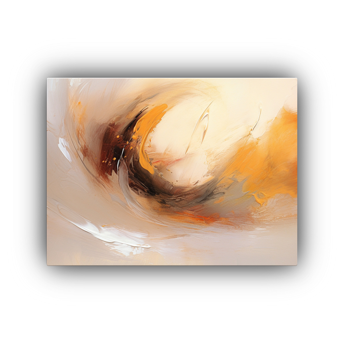 Cuadro Abstracto Tonos Naranja Y Beige - DecoCuadros