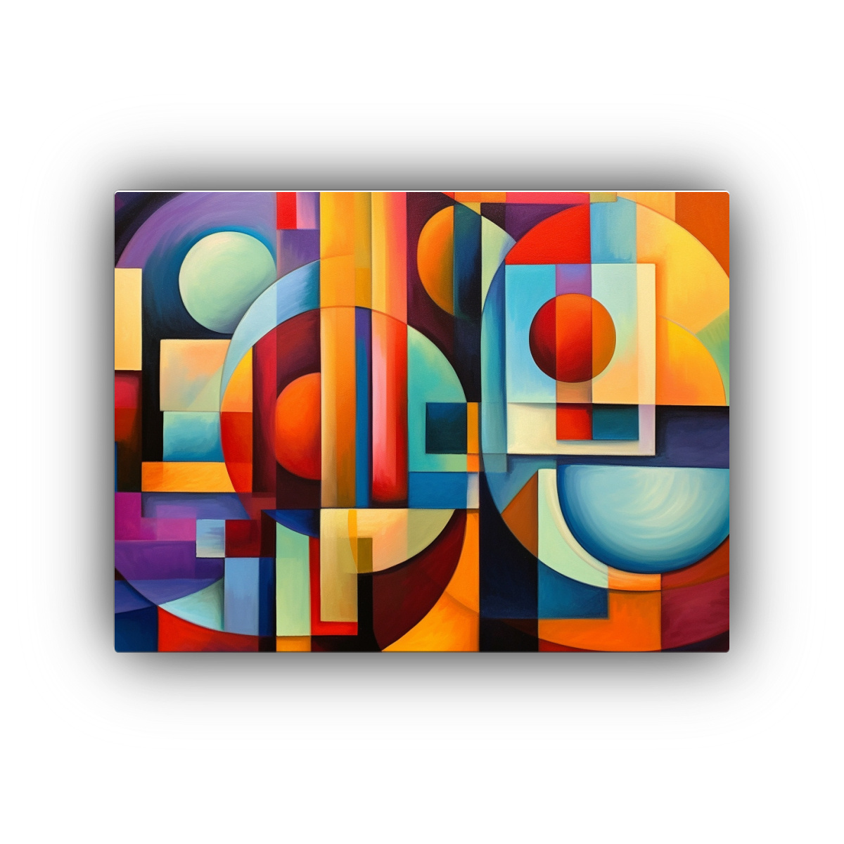 Cuadro Abstracto Vibrante Con Formas Geométricas - Compra Online En DecoCuadros