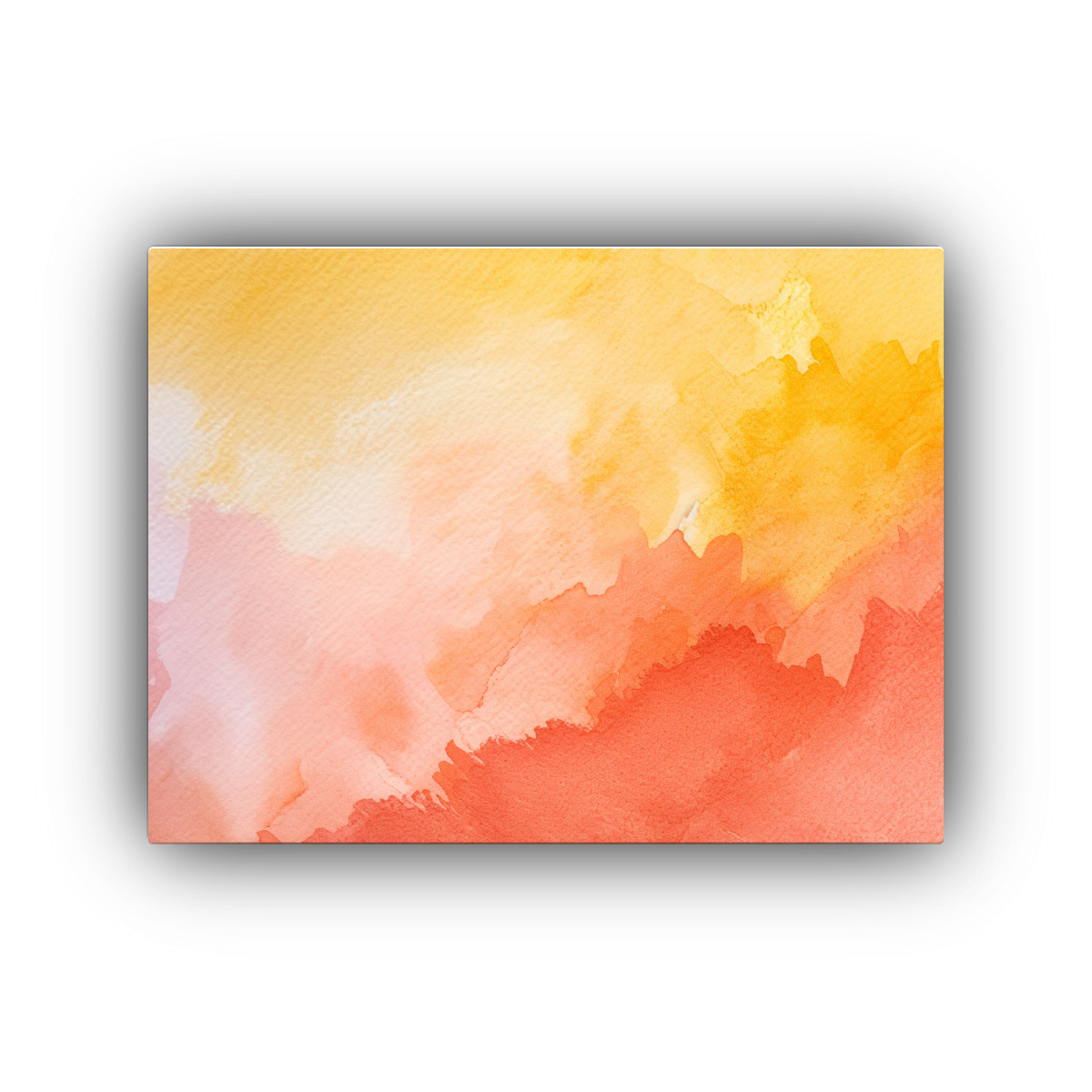 Cuadro Acuarela Colores Naranja Y Amarillo: Arte Pared Richesse Visual ...