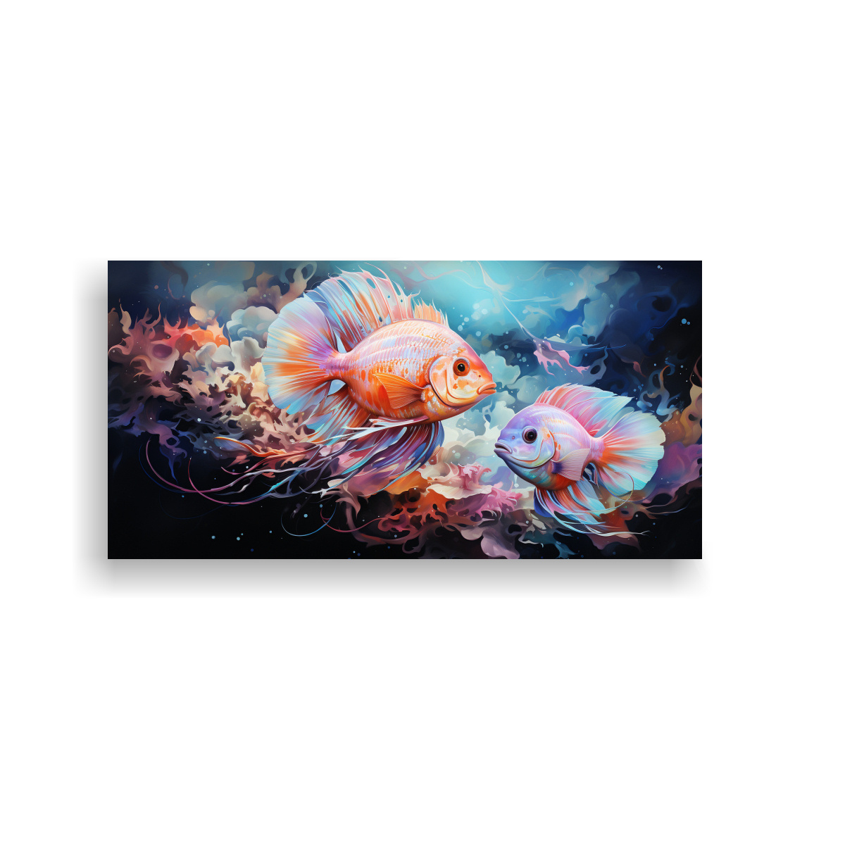 Cuadro Acuarela Discus Fish - Arte Acuarela Vibrante En Tela De Alta ...