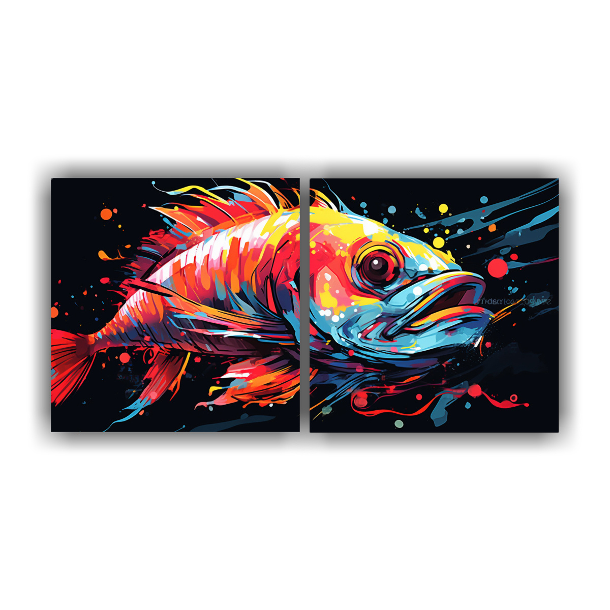 Cuadro Canvas Tema Relieve Pez Dragón En Rojo Estilo Neo Pop Art ...