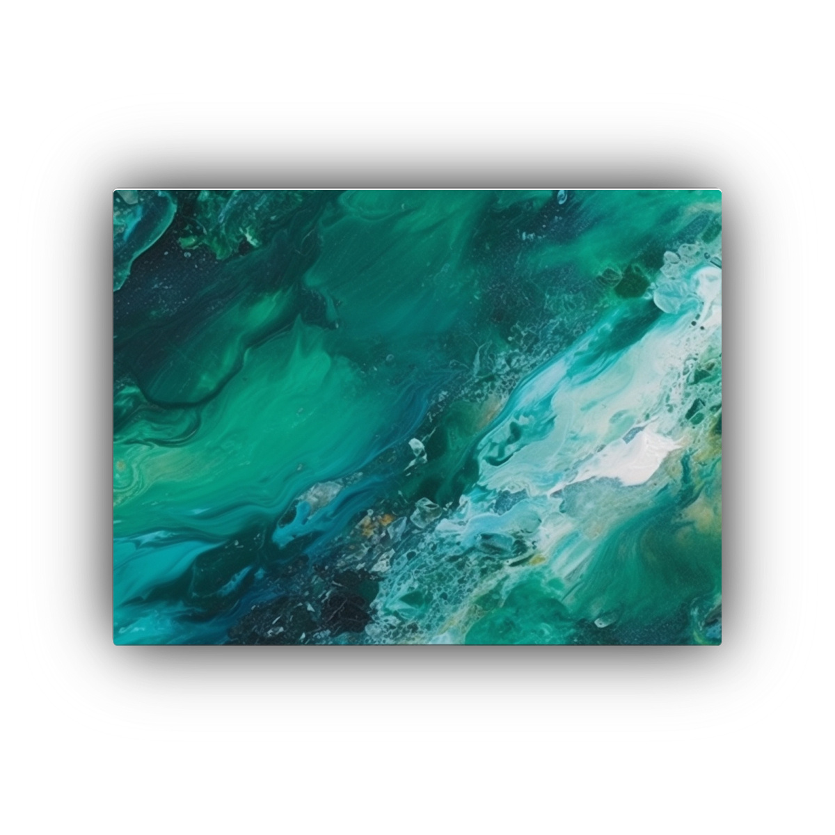 Cuadro Abstracto Acuarela Verde Resina - Calidad Y Precio Exclusivo ...