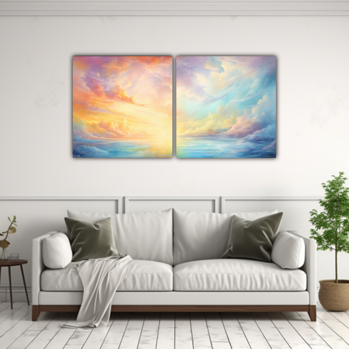 Cuadro Colores Vibrantes: Mañana Con Arcoíris Y Acuarelas Abst - Compra ...