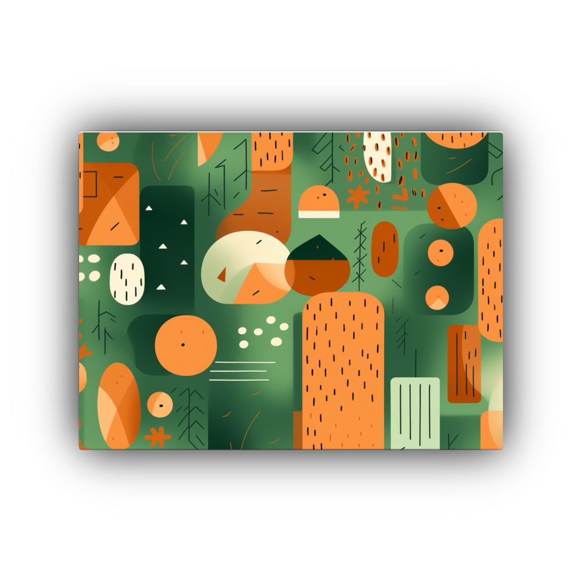 Cuadro Abstracción Clásico Con Patrón Gráfico Variado Y Colores - Decocuadros