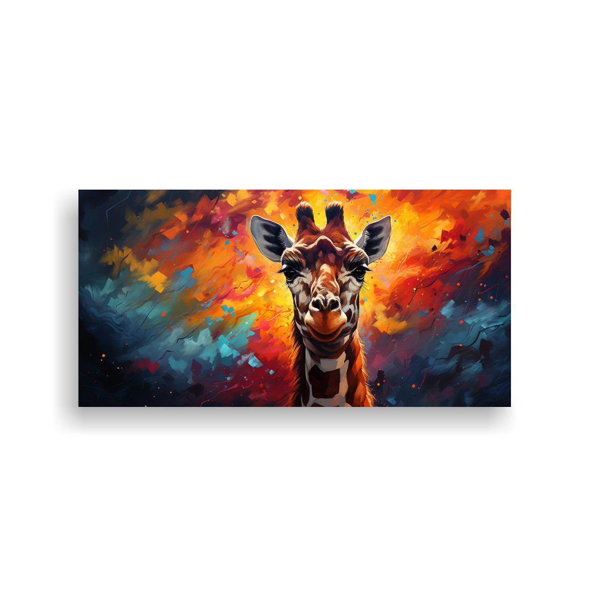 Cuadro Abstracto Baño A Giraffe Colorful Oil Painting Style - DecoCuadros