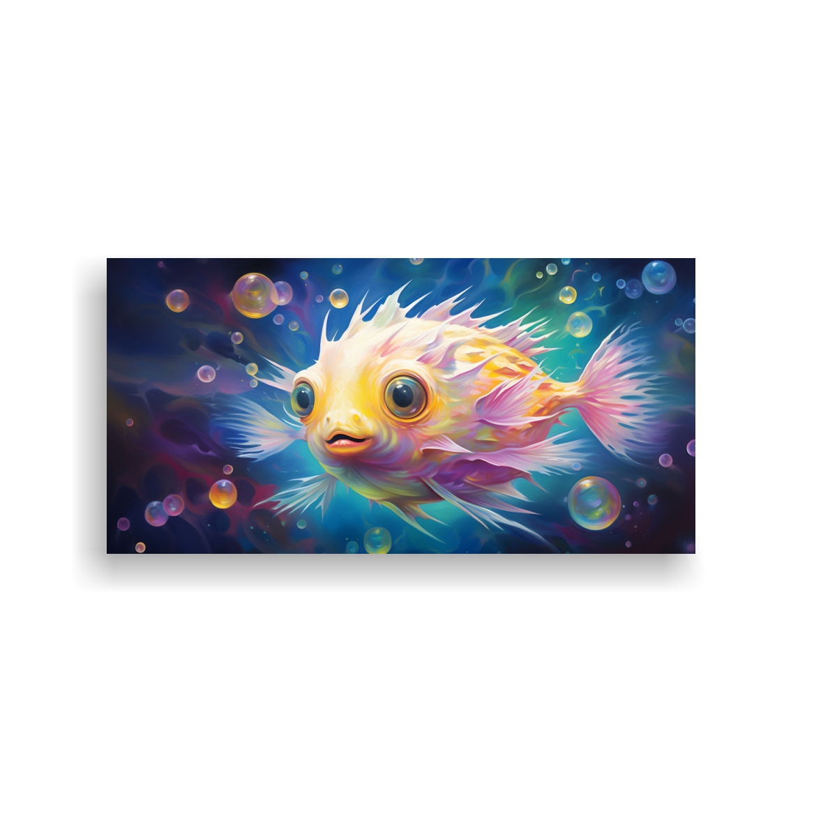 Cuadro De Tela: Peces Globo En Pintura Al Estilo Estilo óleo Colorida ...